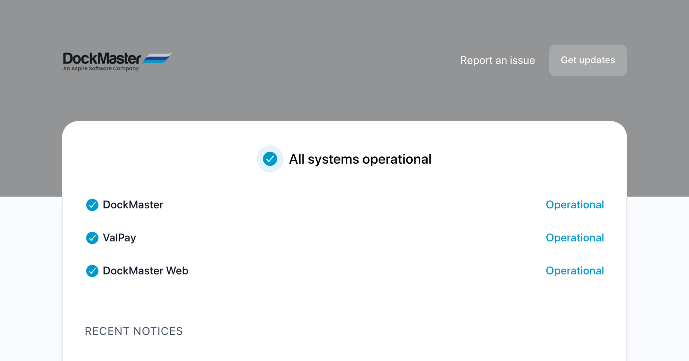 Our Public API - DockMaster - Status